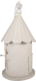 Béžová dekorace ptačí budka s ptáčky Home - Ø 19*40 cm