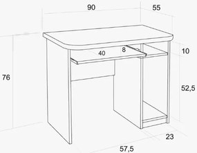 BRADOP Počítačový stůl DALE C003