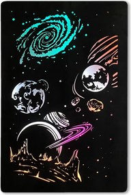 Li-Go "Vesmír" světelný obraz RGB s baterií 60x90 cm provedení povrchu: dub světlý