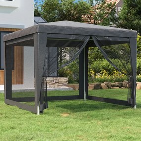 Party stan se 4 síťovanými bočnicemi antracitový 3 x 3 m HDPE 319229