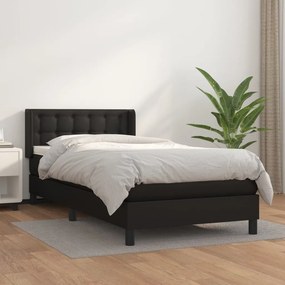 Box spring postel s matrací černá 90x200 cm umělá kůže 3130757