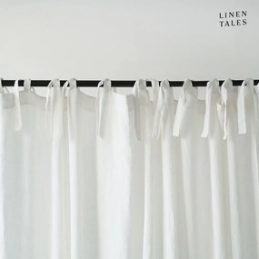 Bílý lněný závěs s poutky Linen Tales Night Time, 250 x 140 cm