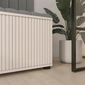 Předsíňová stěna RAYO 1 s čalouněnými panely, 140 cm, kašmír/ černá