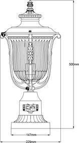 Zahradní lampa Elstead LUVERNE 50 cm IP44 1xE27