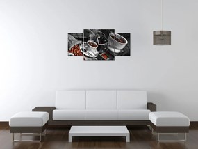 Gario Obraz s hodinami Káva arabica - 3 dílný Rozměry: 30 x 90 cm