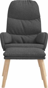 Relaxační křeslo se stoličkou tmavě šedé textil 3097343