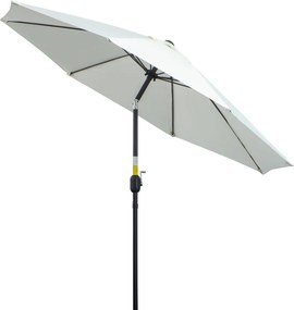 Zaoblený slunečník Outsunny s naklápěním ve 3 úhlech s kličkou, venkovní slunečník se 8 hliníkovými žebry a polyesterem 180 g/㎡, na zahradu, terasu a