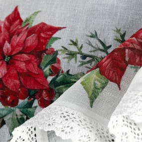 KRÁTKÁ VÁNOČNÍ ZÁCLONA NA PÁSCE XMAS5 150X60 CM VZOROVANÁ