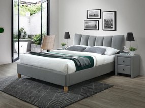 Čalouněná postel Sandy 160x200 dvoulůžko šedá