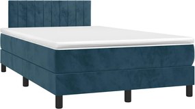 Box spring postel s matrací tmavě modrá 120x190 cm samet 3269853