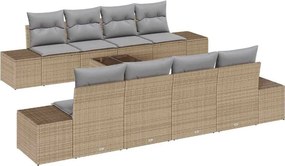 Sada zahradních pohovek 8 ks Beige a šedá polyratan 3355659