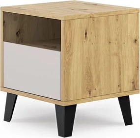 Noční stolek Borg 1s dub artisan / kašmír