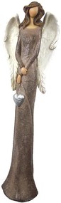 Anděl soška hnědý třpytivý 40cm vintage patina