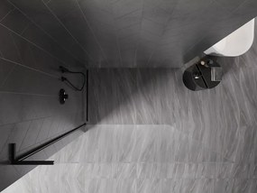 Mexen Kioto-X L sprchová stěna Walk-in 100 x 200 cm, transparentní 10 mm, černá - 800-100-107-70-00-X
