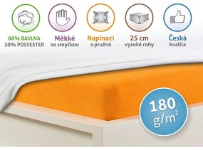 B.E.S. - Petrovice, s.r.o. Prostěradlo Froté PERFECT - Sytá oranžová 200 x 220