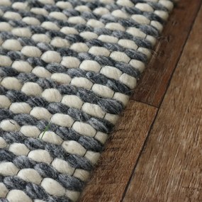 Asra, Kusový ručně tkaný koberec Woolen 2 Grey, 150x240, šedá, ložnice