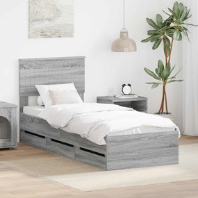 Rám postele s čelo Šedá Sonoma 75 x 190 cm Inženýrské dřevo 3410761