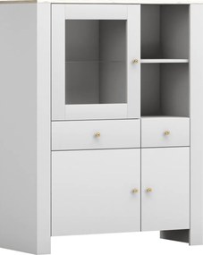 IDZ Knihovna AGAWA 02, 100 cm Dub Hikora/Bílá