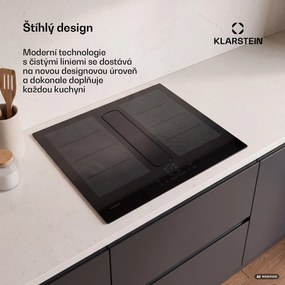 Klarstein Indukční varná deska ChefFusion s digestoří | 4 varné zóny | 7200 W | 504,3 m³/h | 70 cm