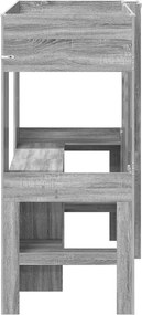 Rám patrové postele se stolem s policí Šedá Sonoma 75 x 190 cm 3410432