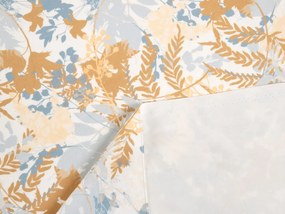 Biante Sametový oválný ubrus Tamara TMR-043 Hnědo-modré designové rostliny 50x100 cm