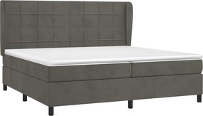 Box spring postel s matrací tmavě šedá 200x200 cm samet 3129232
