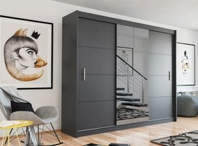 Casarredo - Komfort nábytek Šatní skříň FAUSTA/PORTO 2 250 grafit/grafit