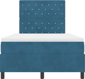 Postel s boxspringem s matrací Tmavě modrá 120 x 200 cm samet 3339762