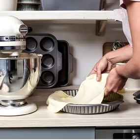 KitchenAid Forma na quiche 28 cm stříbrná / Forma na quiche / kulatá /