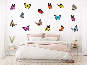 Nalepte.cz 15 barevných motýlků 15 ks 19x19 cm