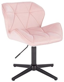 LuxuryForm DESIGN Židle MILANO VELUR na černém kříži - světle růžová