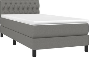 Box spring postel s matrací tmavě šedá 90x200 cm textil 3140266