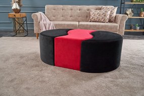 Atelier del Sofa Taburet Alya Puf - Black, Red, Černá, Červená