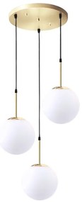 Toolight - Závěsná lampa 3xE27, zlatá-bílá, OSW-08193