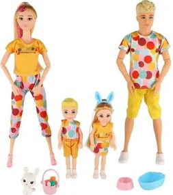 TEDDIES Panenka Rodina s doplňky / 30 cm / 4 figurky / od 3 let
