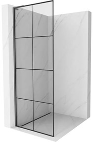 Mexen Kioto L sprchová stěna Walk-in 80 x 200 cm, černá mřížka, gun metal - 800-080-103-95-77