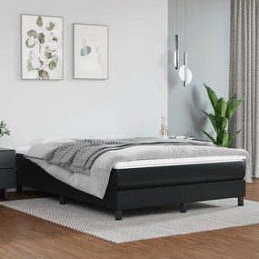 Box spring postel s matrací černá 140 x 190 cm umělá kůže,  3144255