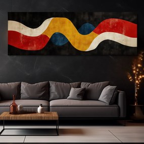 Obraz na plátně - Setkání barevných vln FeelHappy.cz Velikost obrazu: 150 x 50 cm