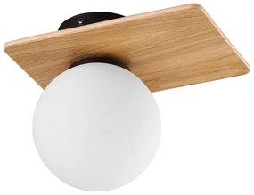 TLG Přisazené stropní skandinávské osvětlení BIANCA, 1xG9, 6W, koule, bílá/dřevo 4540
