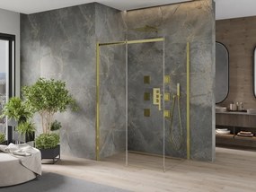Mexen Omega sprchový kout 110x80cm, 8mm sklo, zlatý profil-čiré sklo, 825-110-080-50-00