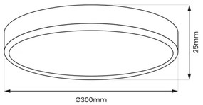 LED Stropní svítidlo MAQ LED/24W/230V 3000/4000/6500K IP40 černá