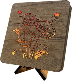 Li-Go "Vlčí máky" lampa 19x19 cm provedení povrchu: dub