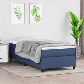 vidaXL Box spring postel s matrací 90x200 cm textil [3144396] Barva: Modrá