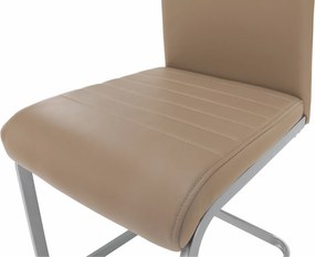 Jídelní židle SIGNA - šedohnědá TAUPE ekokůže / šedý kov