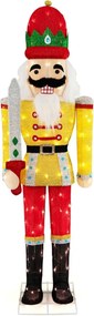 Costway Louskáček Soldier 166 cm High Life-Size Illuminated Louskáček postava