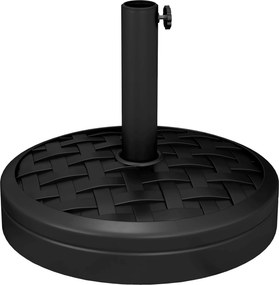 Outsunny Betonový stojan na slunečník 18 kg stojan na slunečník, kulatý držák na slunečník 32/38/48 mm černý