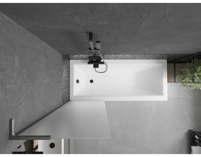 Mexen Next L, 1-křídlová vanová zástěna 60 x 150 cm, 6mm sklo námraza, grafitový profil, 895-060-000-03-30-66