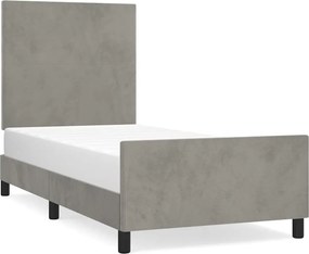 Rám postele bez matrace světle šedá 90 x 190 cm samet 3125605