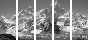 5-dílný obraz nádherný vrchol hory v černobílém provedení Varianta: 100x50