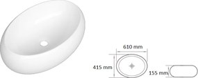 Gamma Figa, umyvadlo na desku 610x415x155 mm, bílá lesklá, GMA-UC-FIGA